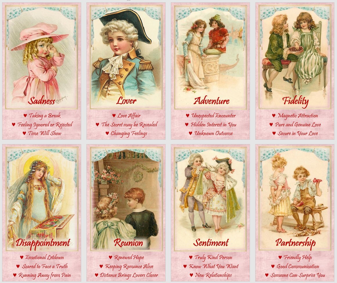 Romantic Love Oracle Deck. Victorian Era Love Oracle Cards - Etsy UK
