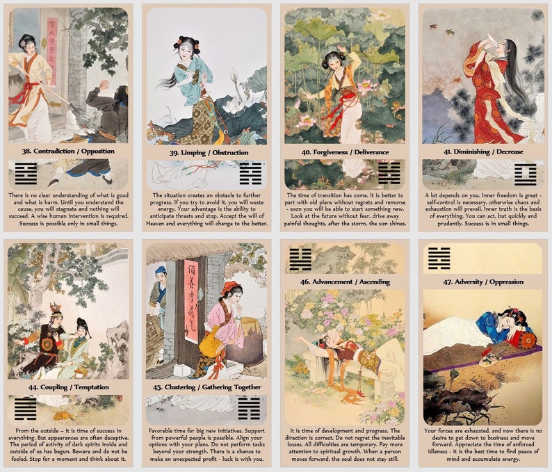 Yin and Yang Oracle Cards. I Ching. Book of Changes - Etsy