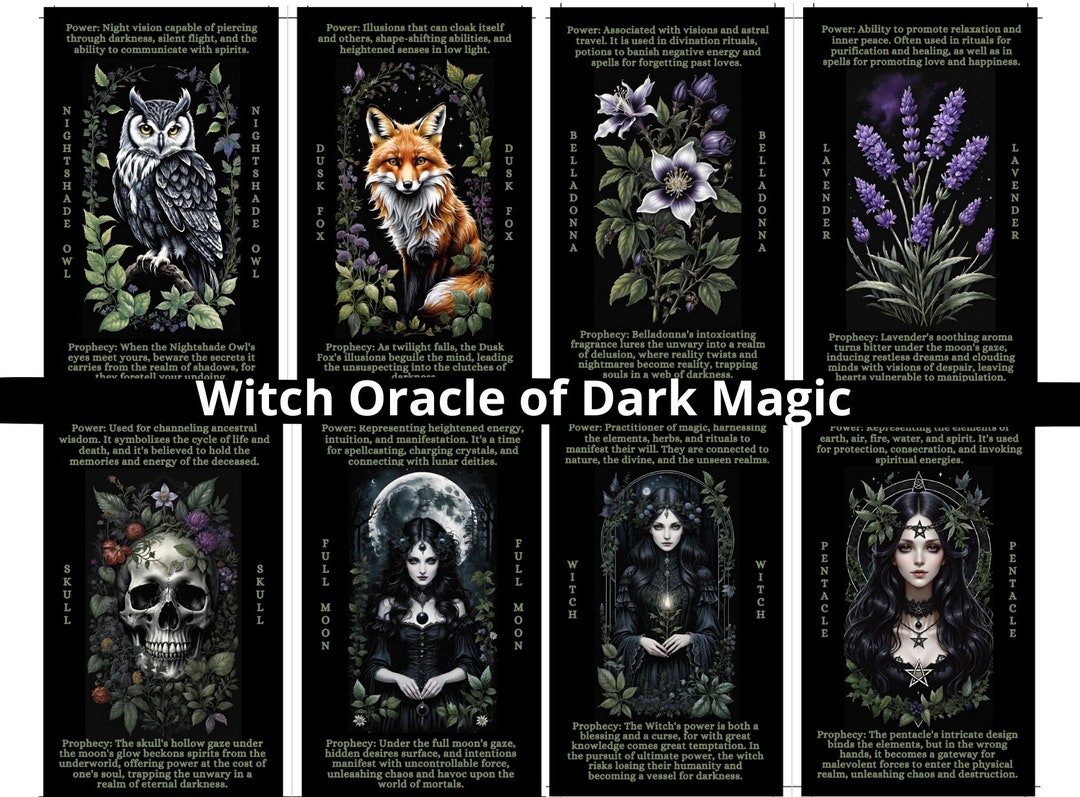 Witch Oracle of Dark Magic. Witchcraft Oracle Cards - Etsy