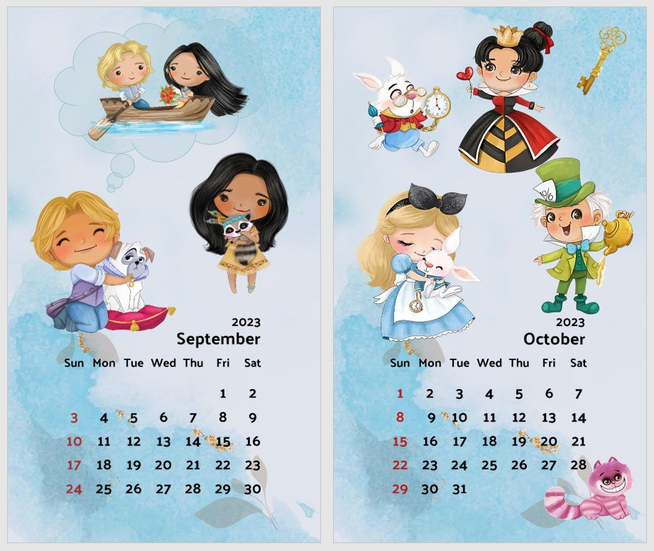 Calendario 2023. Calendario de cuentos de hadas. - Etsy México