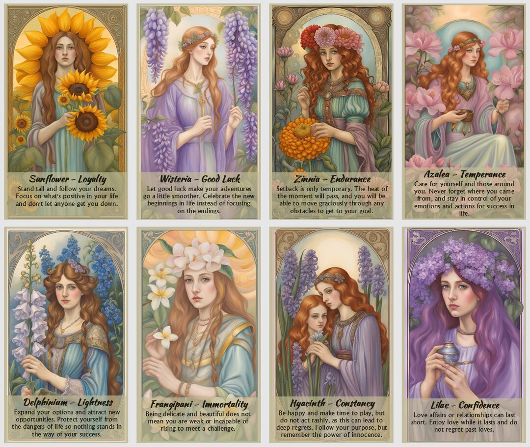 Oracle of Divine Flowers. Flower Affirmation Cards. - Etsy