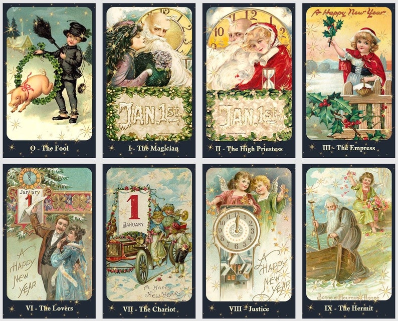 Happy New Year Tarot Deck. Vintage Tarot - Etsy