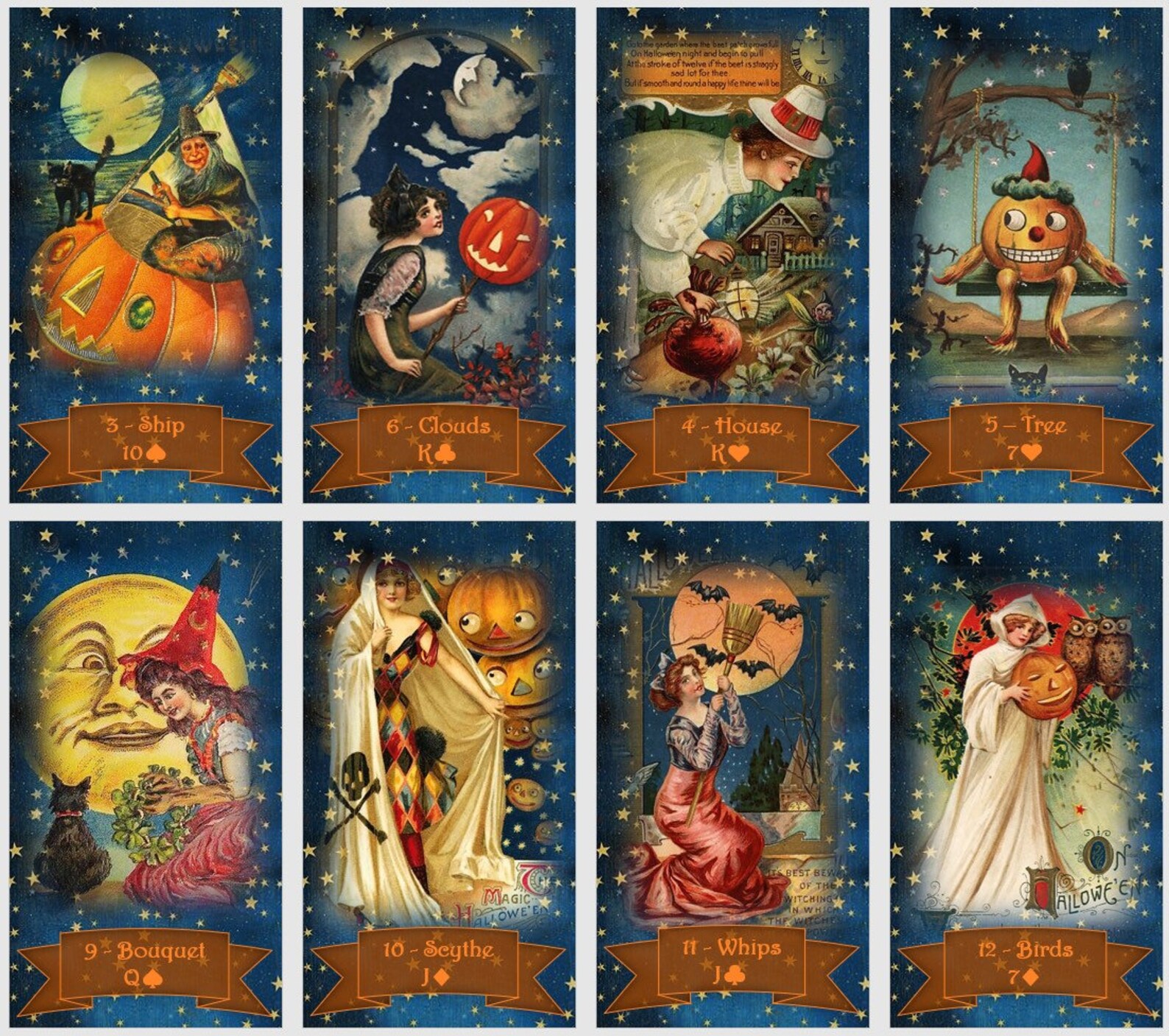 Halloween Lenormand Oracle Deck. Vintage Cards - Etsy
