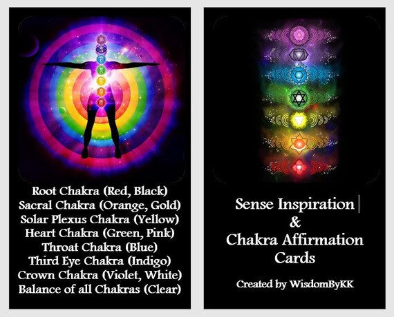 Chakra Affirmation Cards. Sense Inspiration Cards. Reiki | Etsy