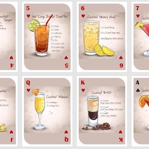 Cocktail Poker Cards. Cocktail Party Playing Cards - Etsy