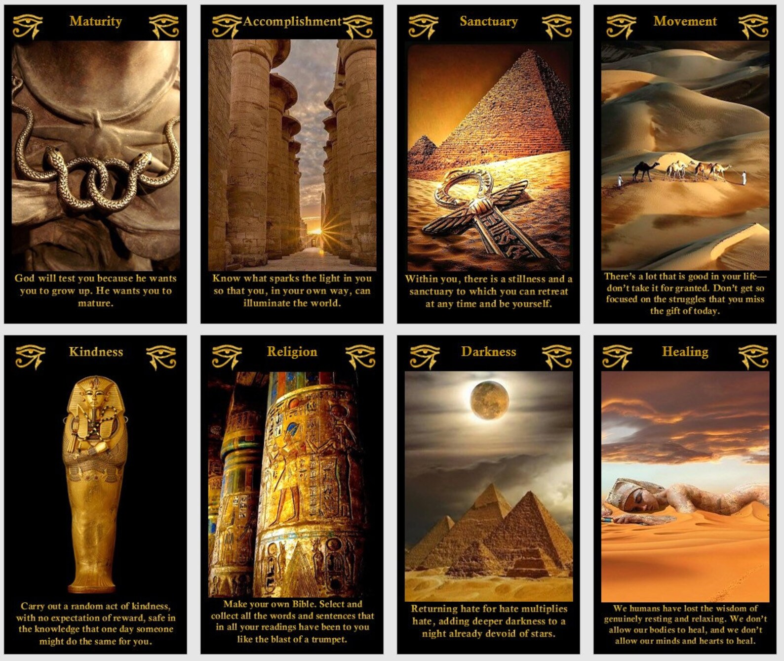 Egyptian God Oracle Deck. Eye of Horus Oracle Cards - Etsy