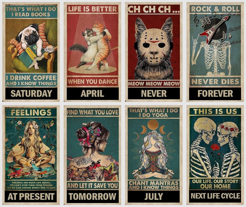 Retro Timing Oracle Deck. Vintage Cards With Time Predictions - Etsy