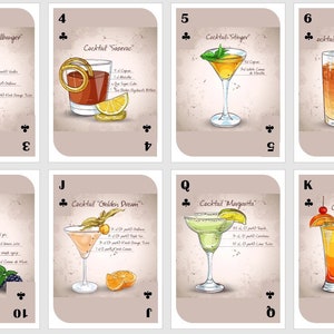 Cocktail Poker Cards. Cocktail Party Playing Cards - Etsy