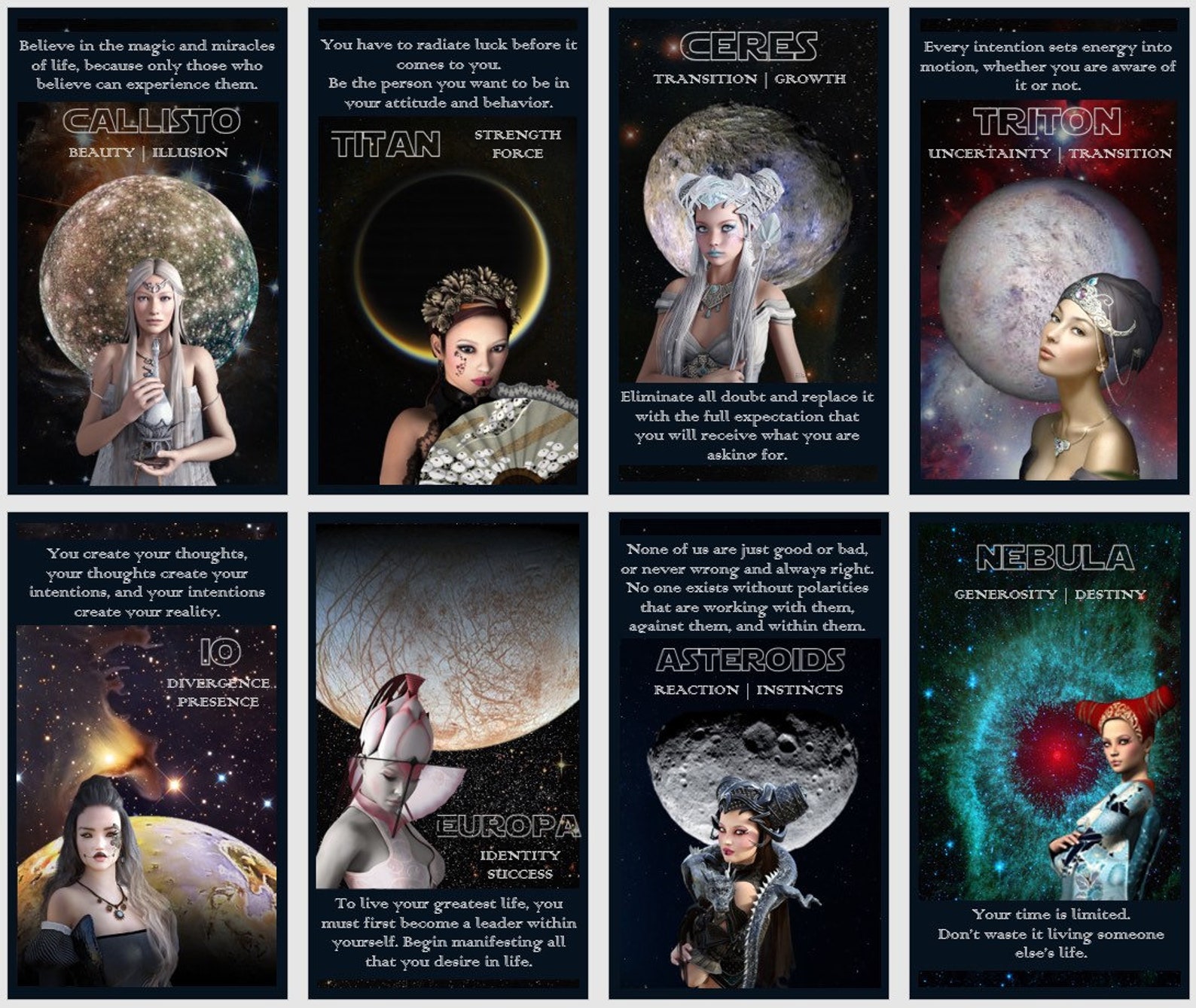 Universe Manifestation Oracle Deck. Zodiac Oracle Cards. - Etsy