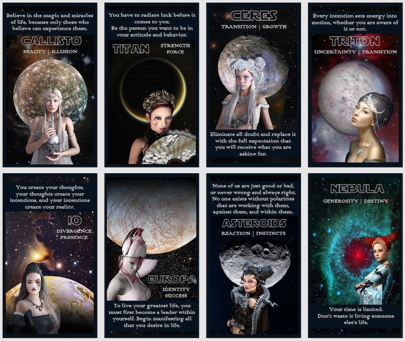 Universe Manifestation Oracle Deck. Zodiac Oracle Cards. - Etsy