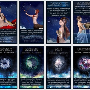 Universe Manifestation Oracle Deck. Zodiac Oracle Cards. - Etsy