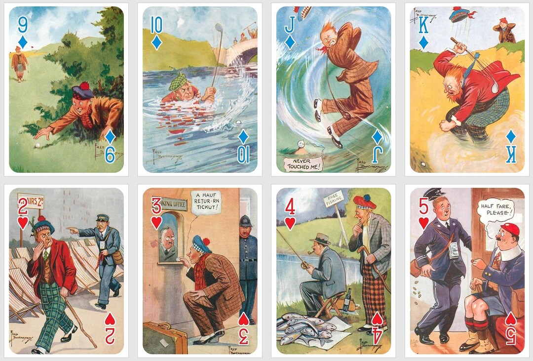 Scottish Lifestyle Playing Cards. Poker and Bridge Cards. Vintage - Etsy