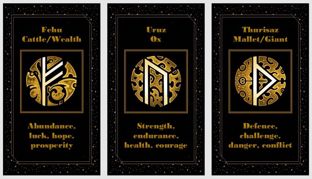 Golden Runes Cards Deck and Spreads. Elder Futhark - Etsy