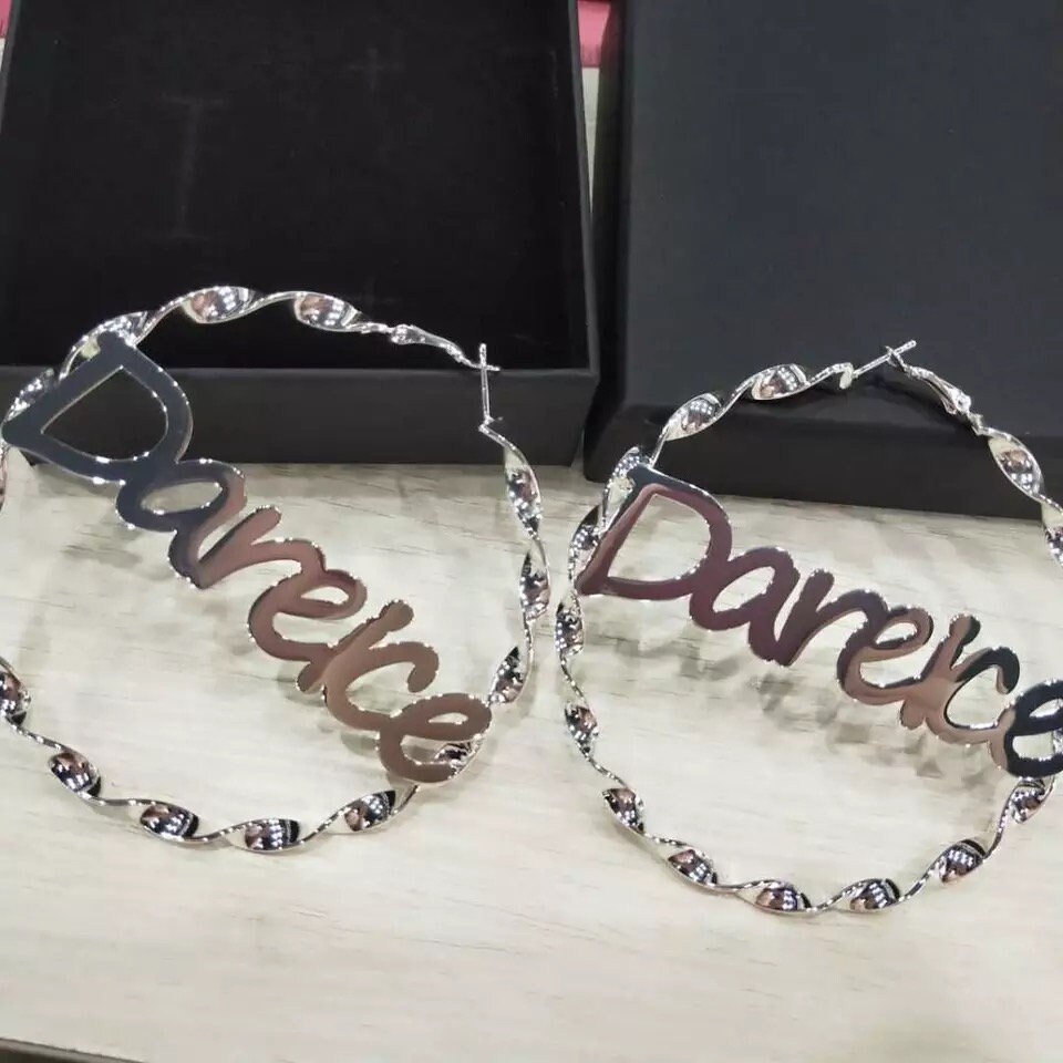 Personalized Hoop Earring Personalised Name Hoop Earring - Etsy