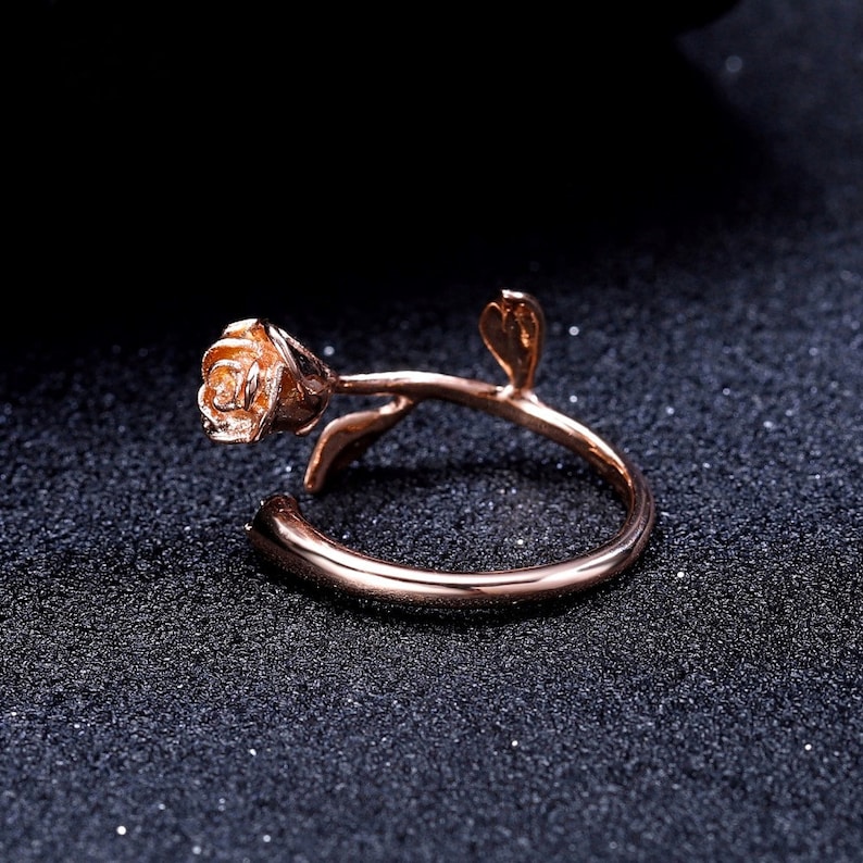 Rose Flower Ring - Rose Ring - Bridesmaid Gift - Beauty and the Beast ...