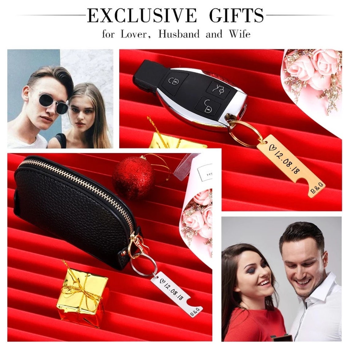 Customized Couple Keychain - Matching Couple Keychain - Anniversary ...