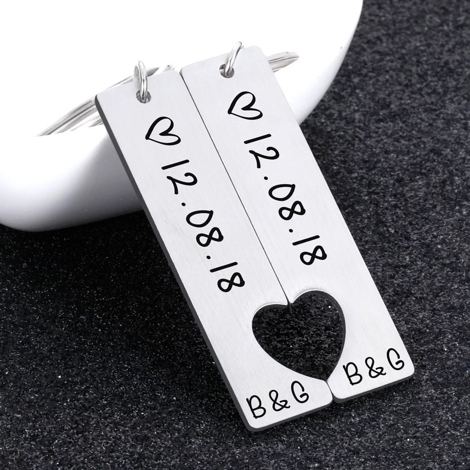 Customized Couple Keychain Matching Couple Keychain - Etsy