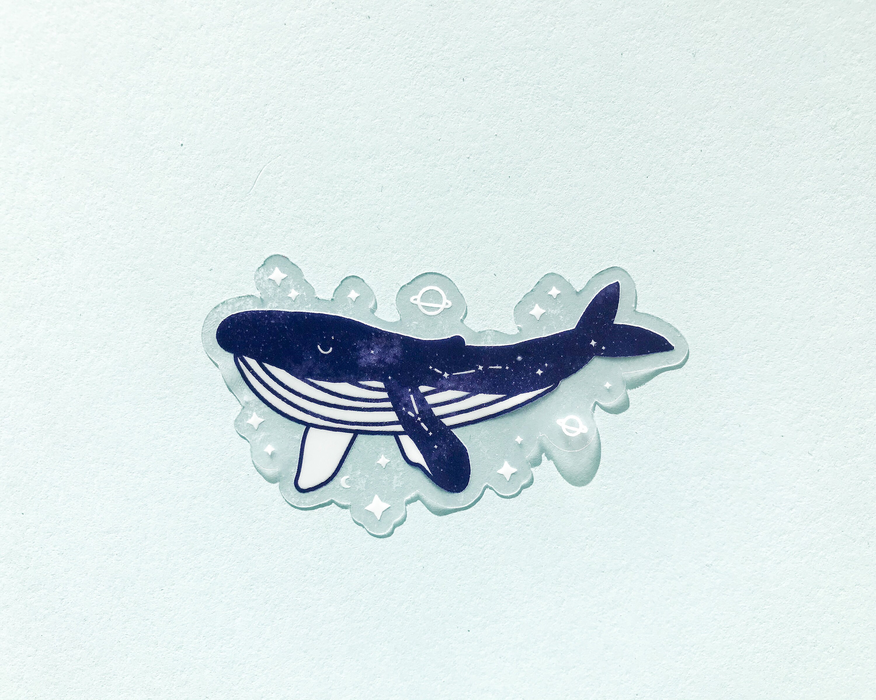 Transparent Space Whale Diecut Vinyl Sticker for Stationary | Etsy