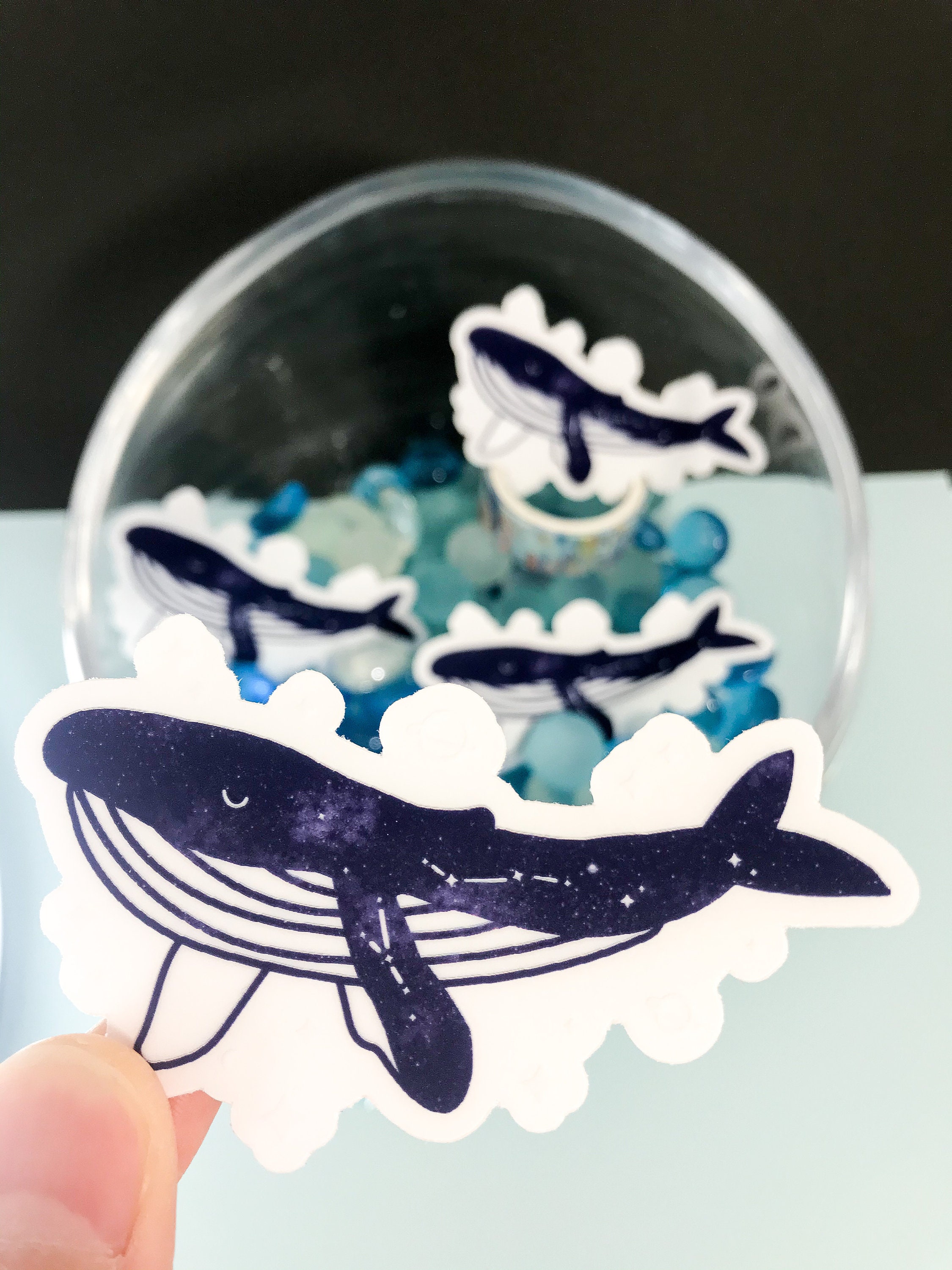 Transparent Space Whale Diecut Vinyl Sticker for Stationary | Etsy