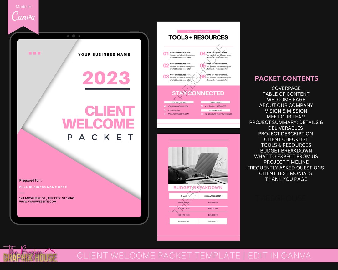 Client Welcome Packet Template Extended License DIY Canva - Etsy