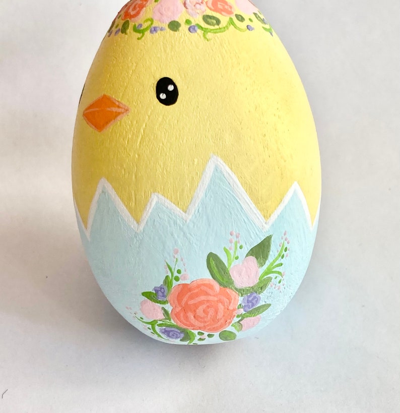Floral Spring/easter Chick in Eggs - Etsy
