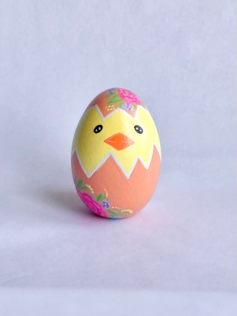 Floral Spring/easter Chick in Eggs - Etsy