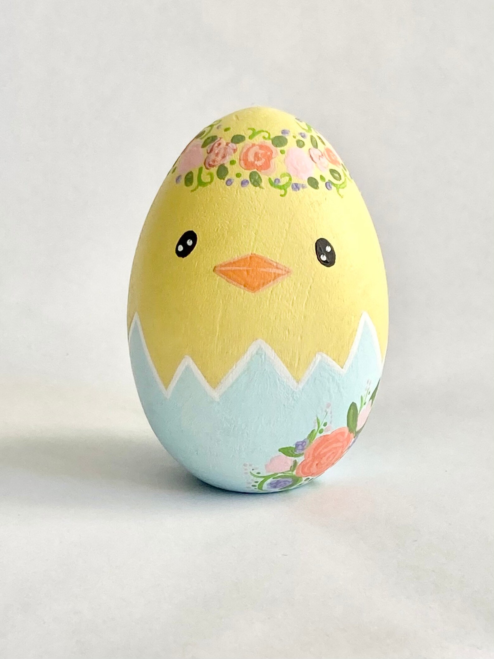 Floral Spring/easter Chick in Eggs - Etsy