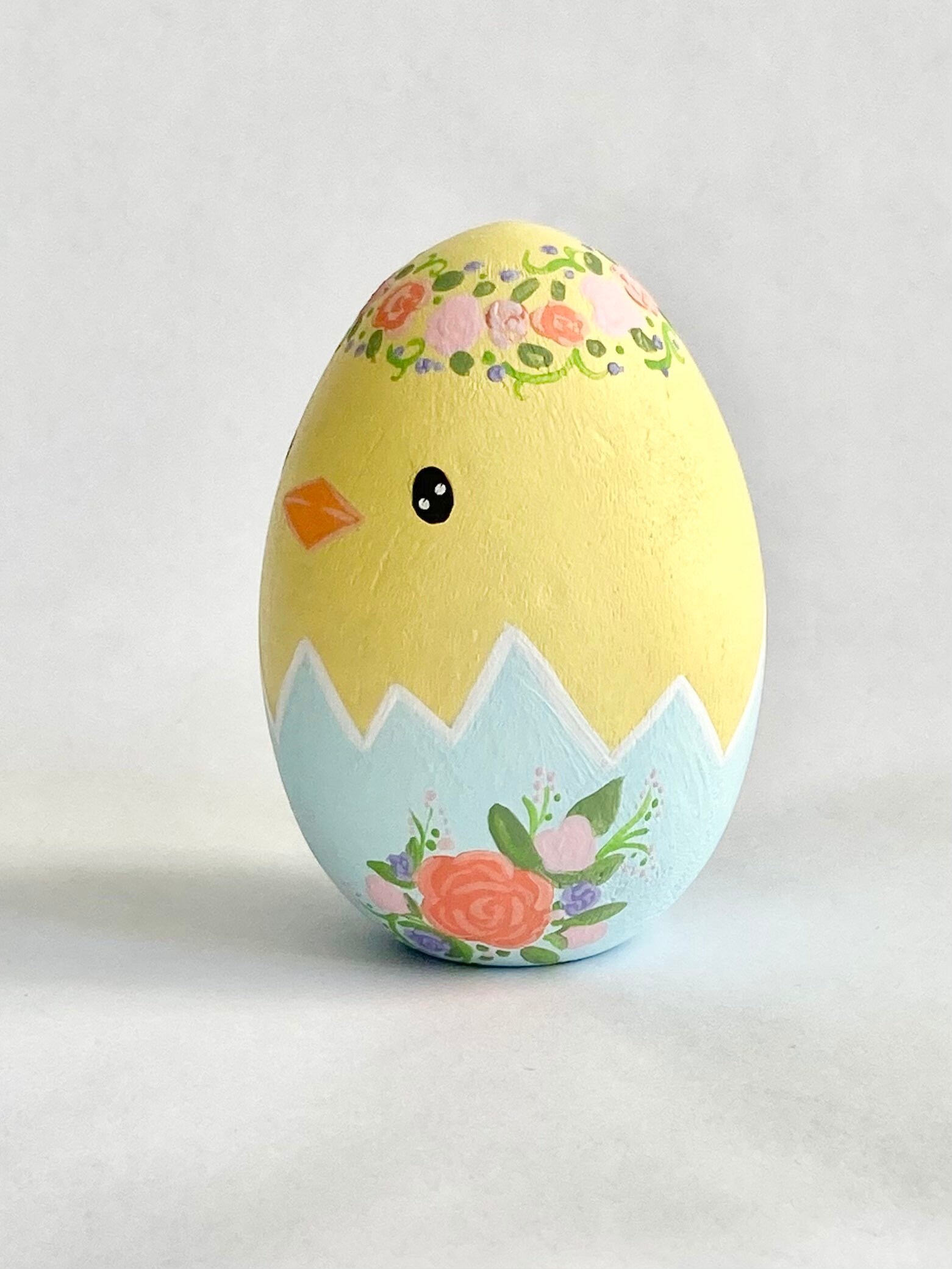 Floral Spring/easter Chick in Eggs - Etsy