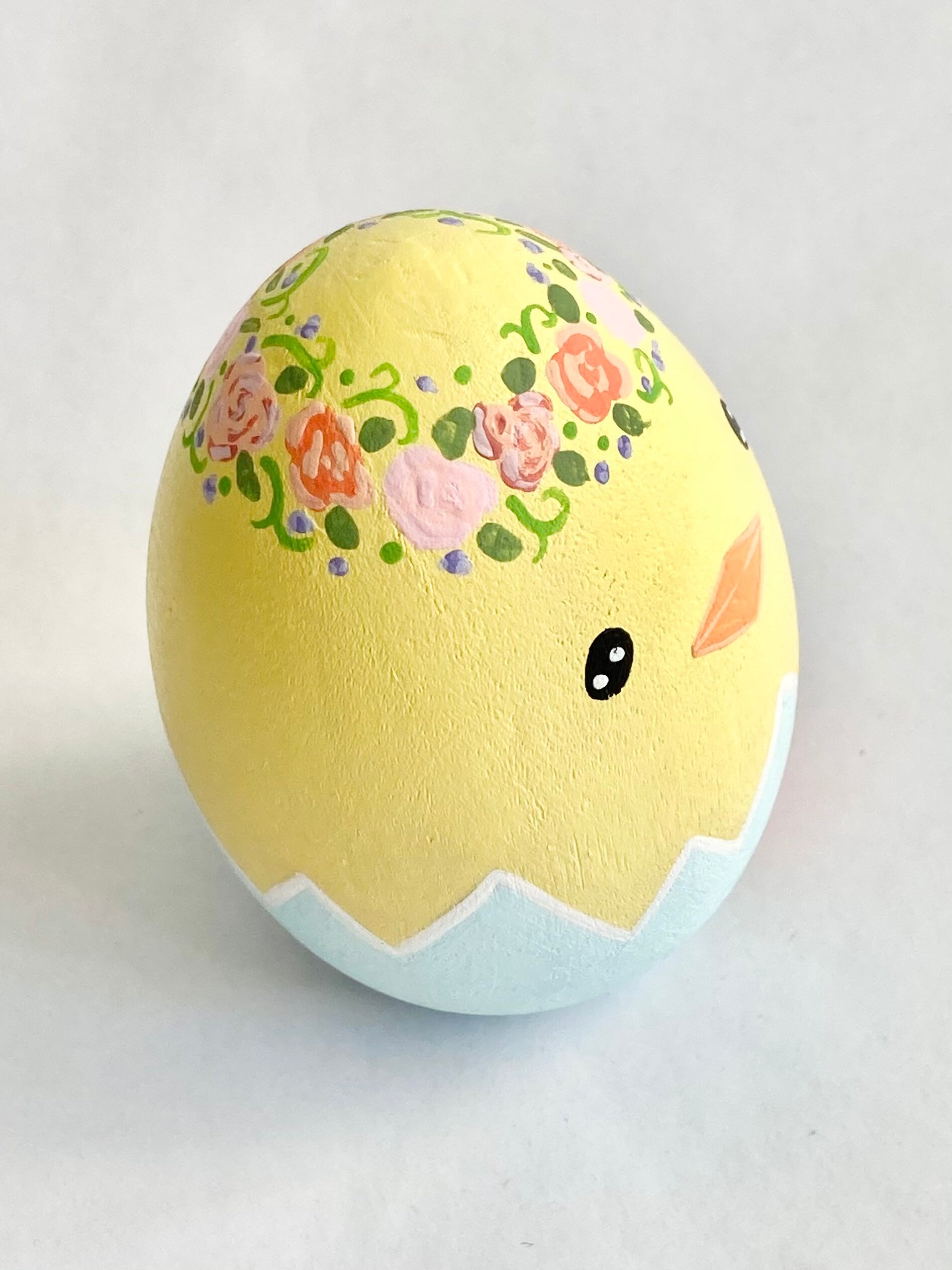 Floral Spring/easter Chick in Eggs - Etsy