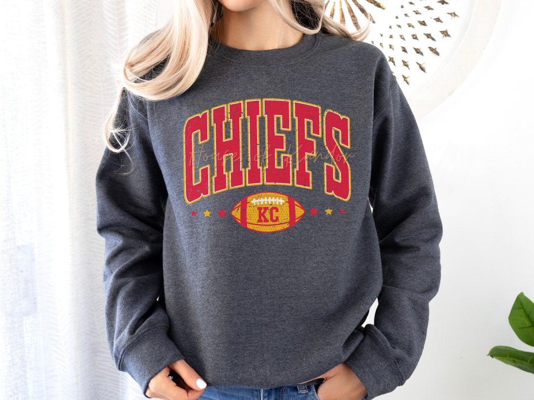 KC Chiefs Retro Dark Heather UNISEX Crewneck // Kc Chiefs Apparel ...