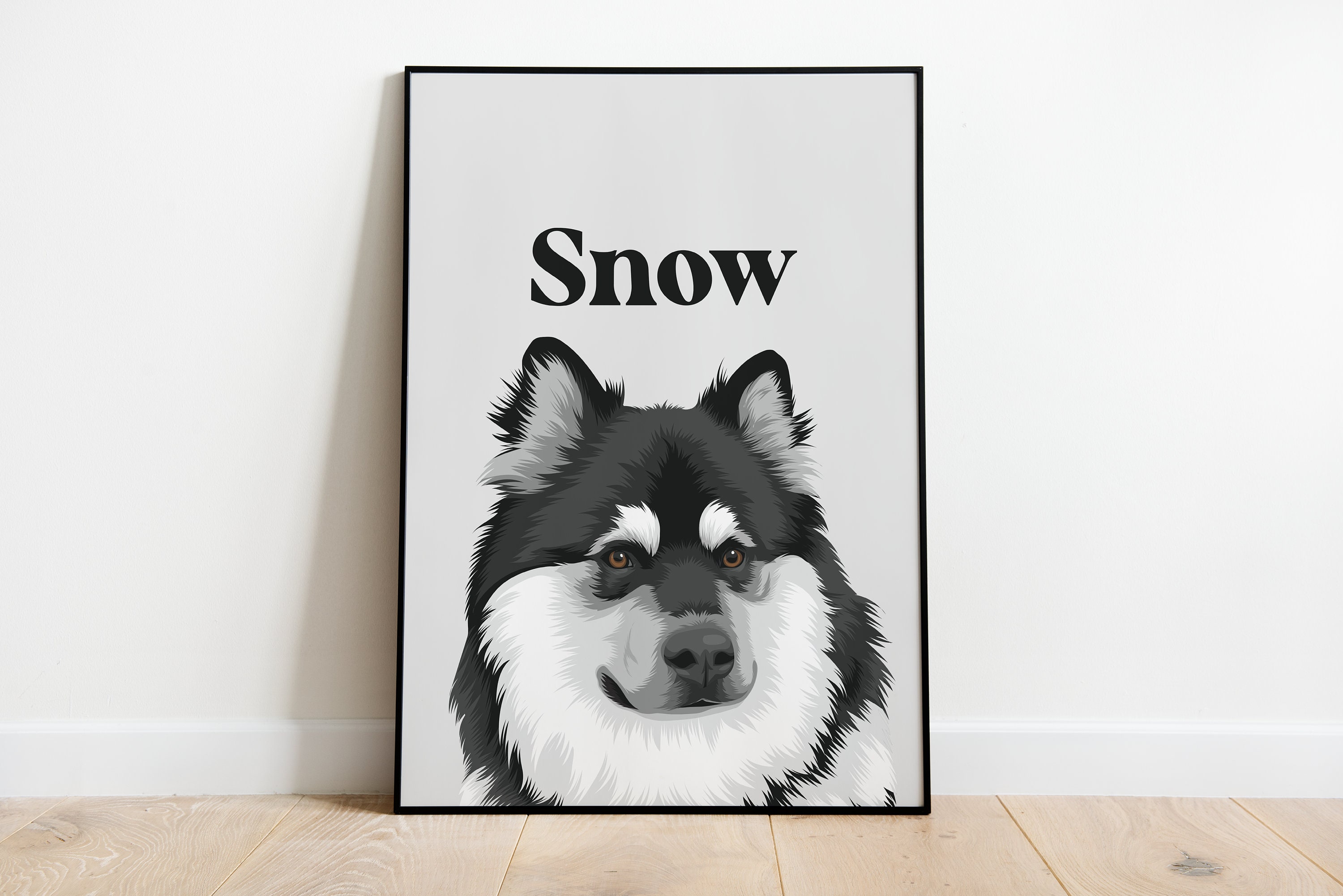 Custom Dog Portrait From Photo - Personalized Dog Art Poster - Custom ...