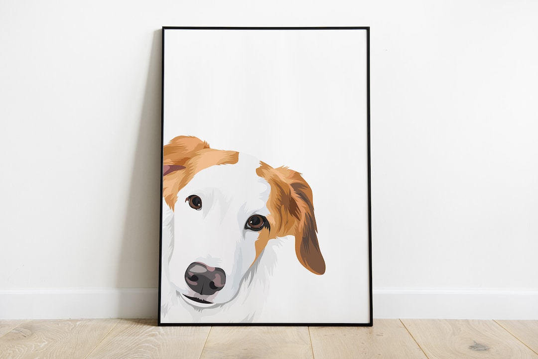 Poster - Custom Dog Portrait - Handmade Illustration - Unique Dog Gift ...