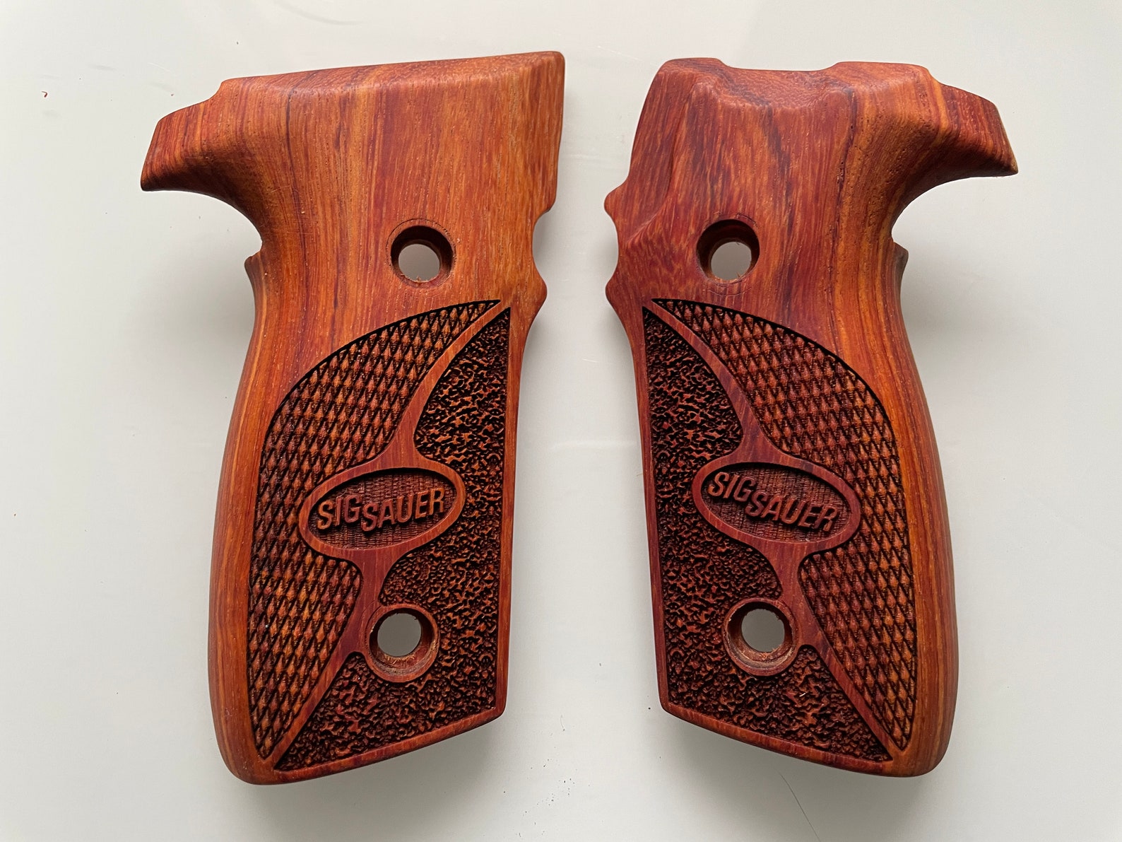 NEW Padauk wood Grips For Sig Sauer P229 Checker Engraved | Etsy