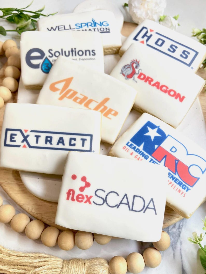 RECTANGLES / Custom Cookies by the Dozen / Corporate Logo Cookie ...