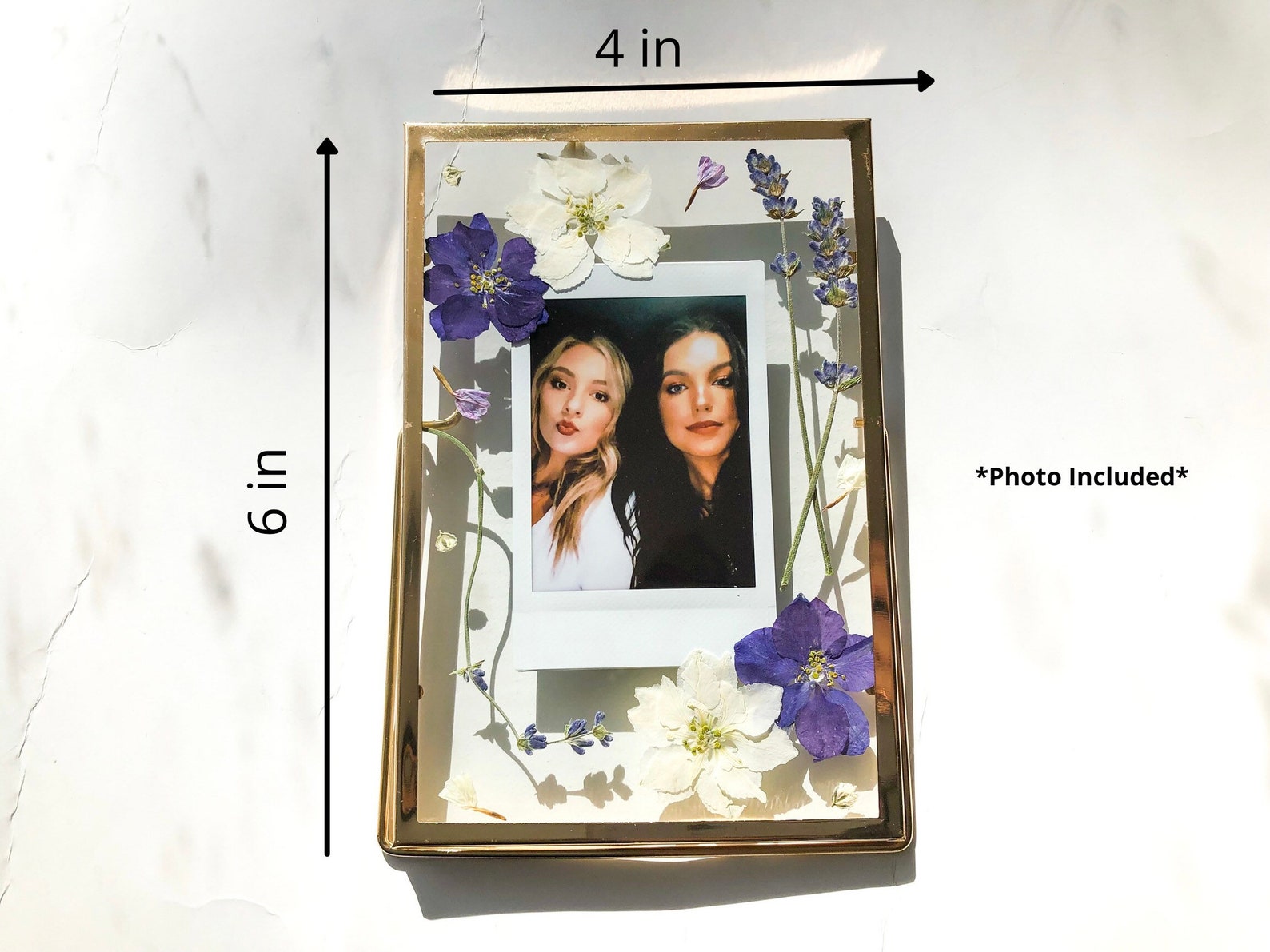 Pressed Flower Frame With Photo Anniversary Gift Gift for - Etsy