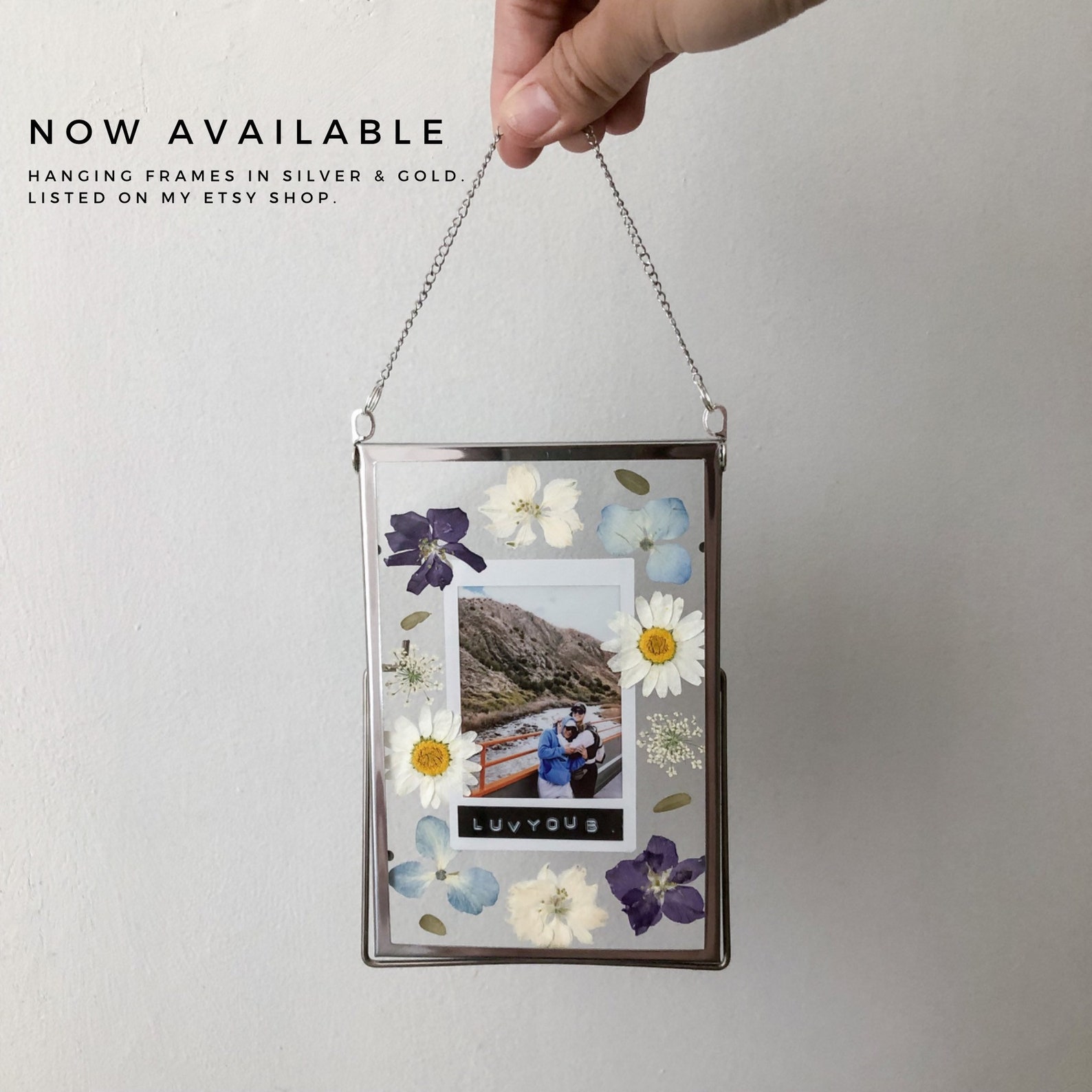 Pressed Flower Frame With Photo Anniversary Gift Gift for - Etsy