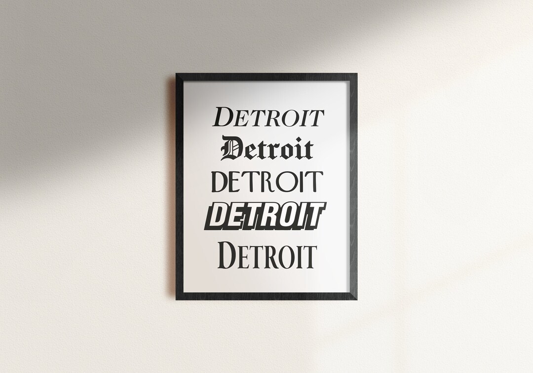 Detroit Poster | PRINTABLE 8.5x11 | Modern | Classic New York Fonts ...