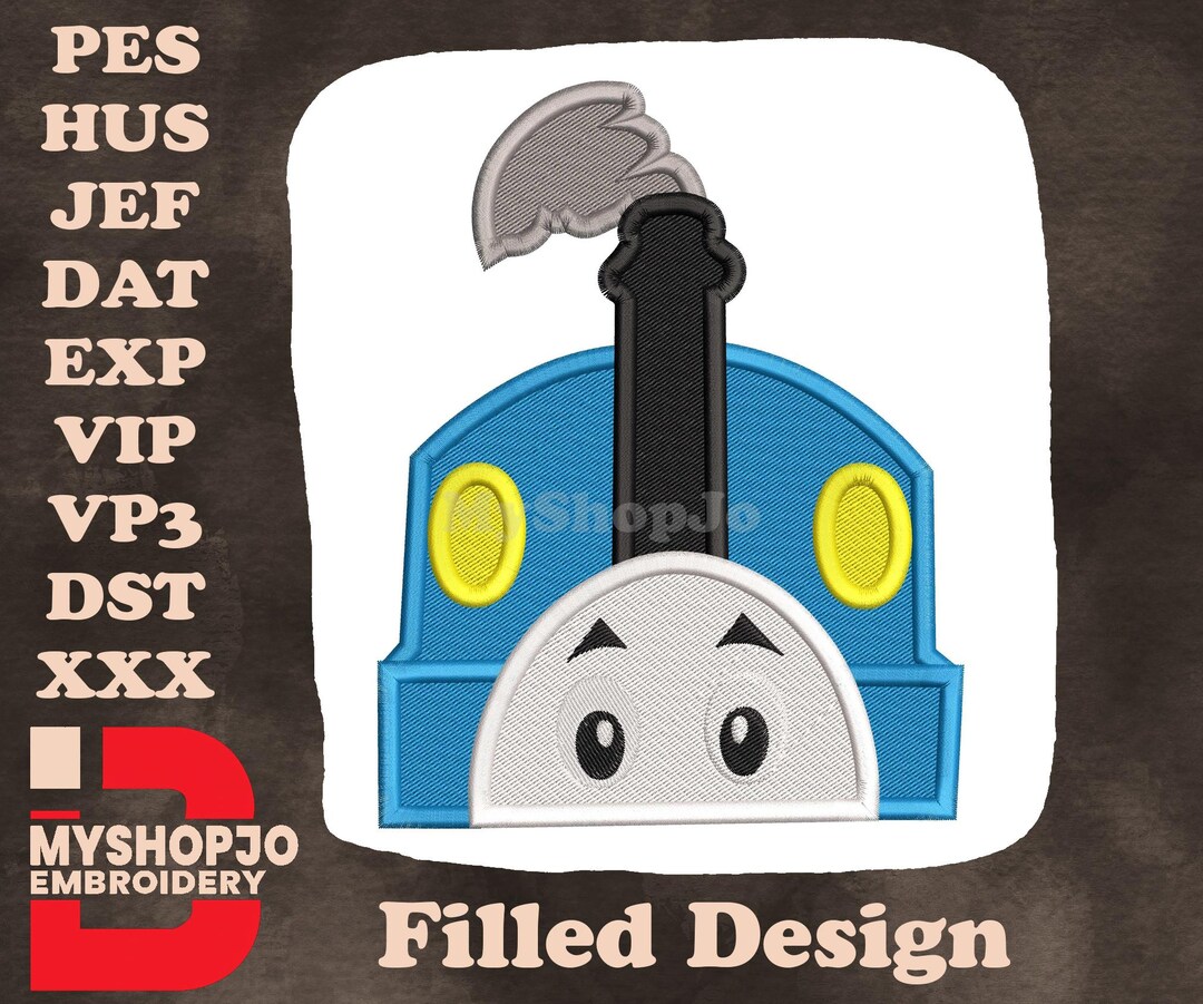 Thomas the Train Head Fill Machine Embroidery Design 2 - Instant ...
