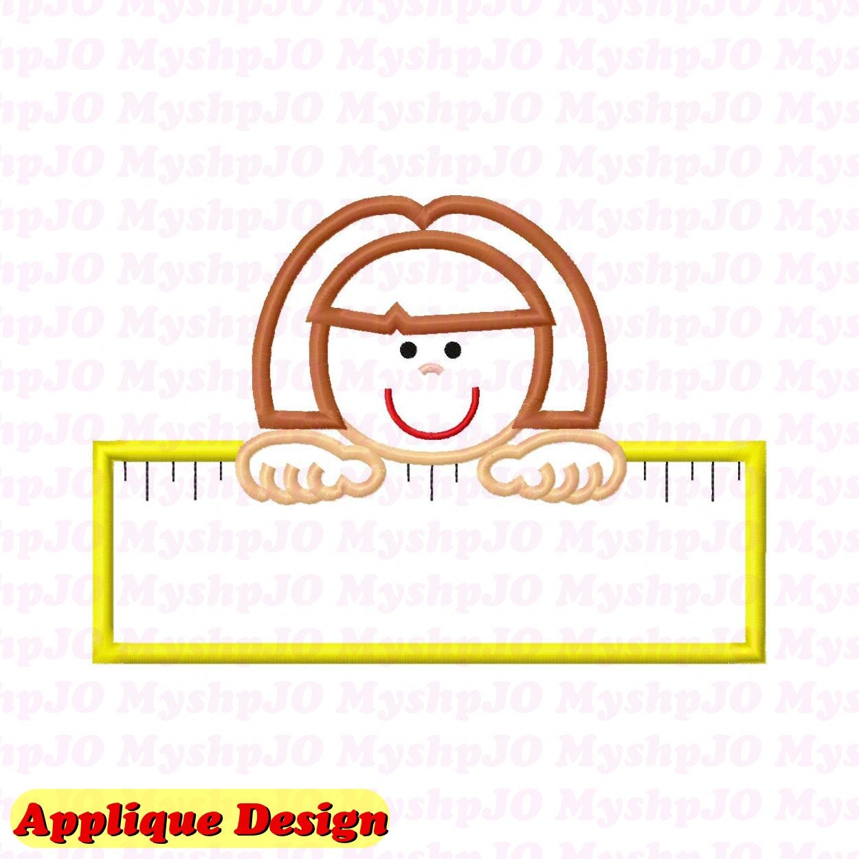 Ruler Girl Applique Embroidery Design INSTANT DOWNLOAD - Etsy New Zealand