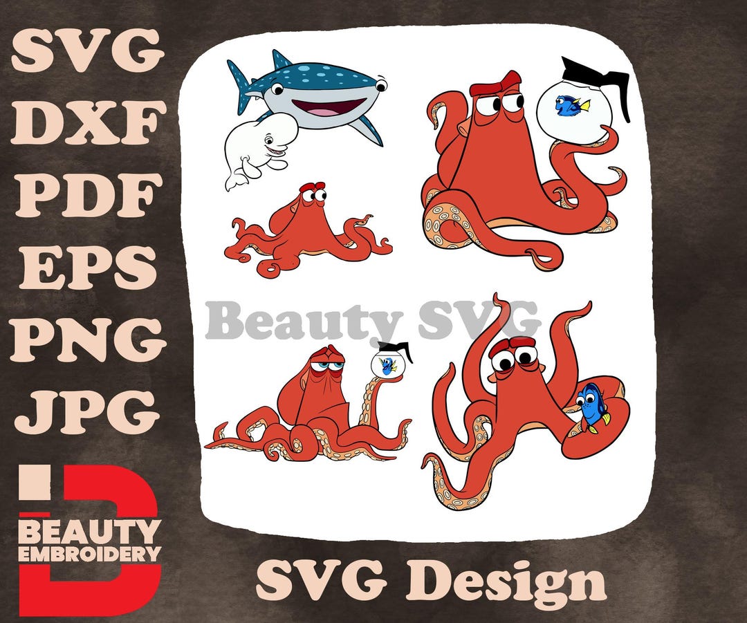 4 Separate Designs - Finding_dory_-_hank_the_octopus_with_dory_-_nemo ...