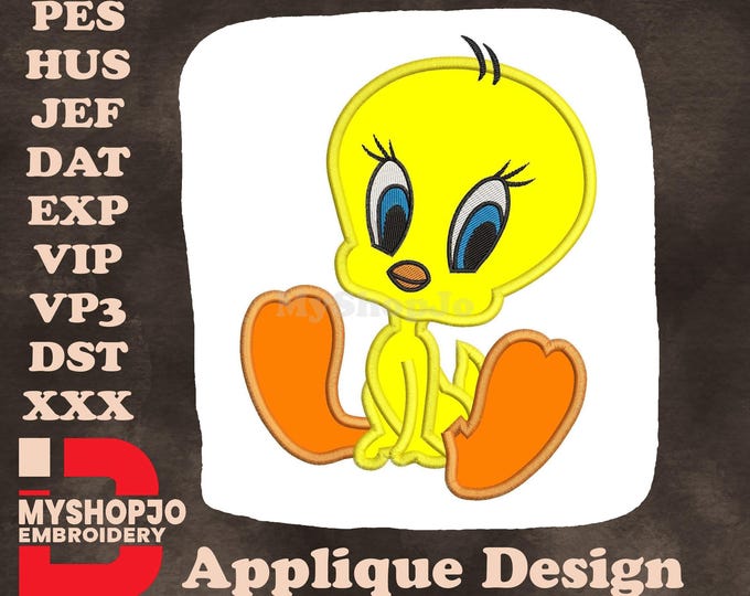 Tweety Applique Embroidery Design - Instant Download - 12 Formats - Etsy