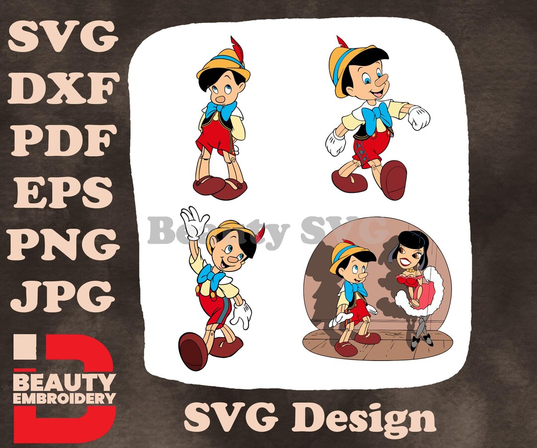 4 Separate Designs - Pinocchio_classic_standing_poses_and_with_puppet ...