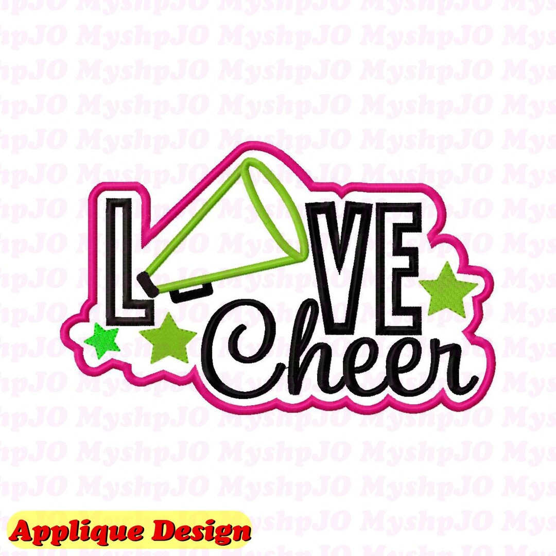 Love Cheer Applique Embroidery Design - INSTANT DOWNLOAD - Etsy