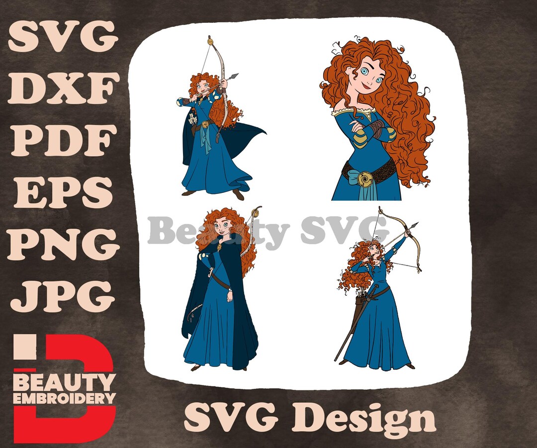 4 Separate Designs - Disney_brave_merida_princess_with_bow_and_arrow ...