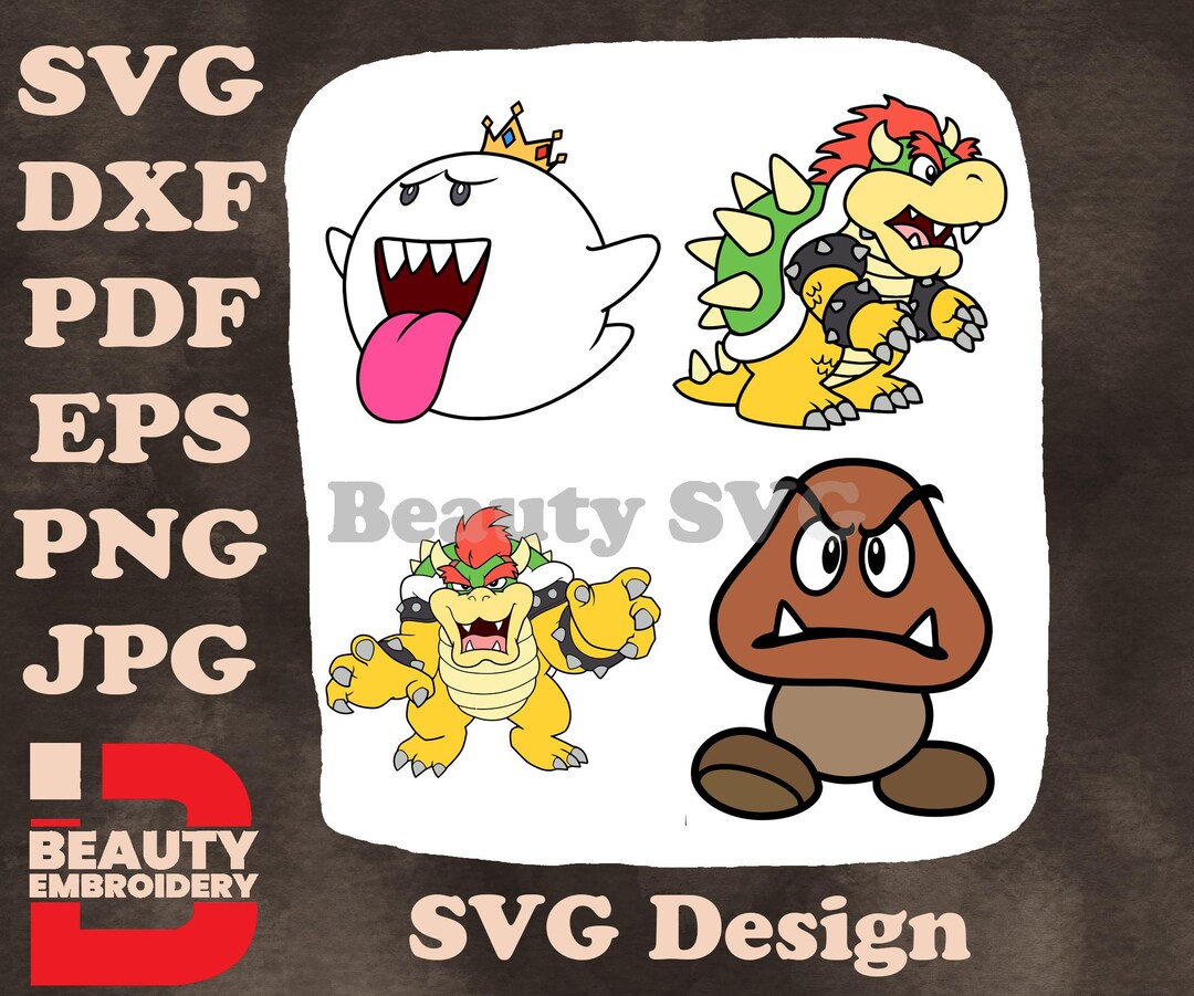 4 Separate Designs - Super_mario_universe_-_king_boo_-_bowser_king_of ...