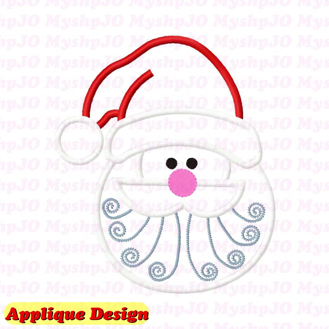 Santa Face Applique Embroidery Design INSTANT DOWNLOAD - Etsy