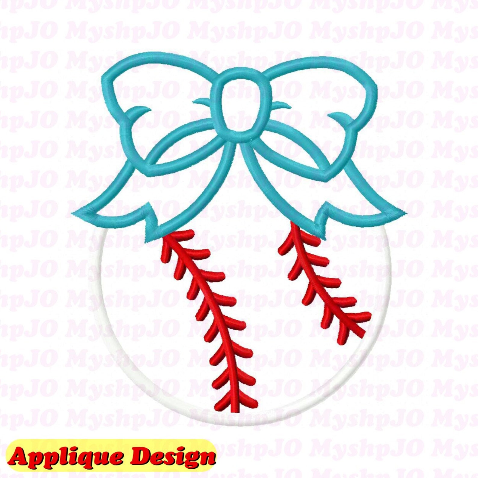 Baseball With Bow Applique Embroidery Design INSTANT DOWNLOAD - Etsy