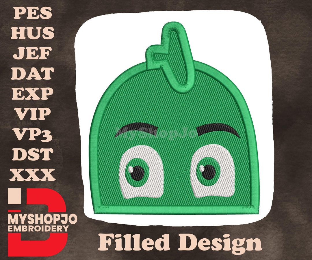 Gekko Pj Masks Fill Machine 02 Embroidery Design - Instant Download ...
