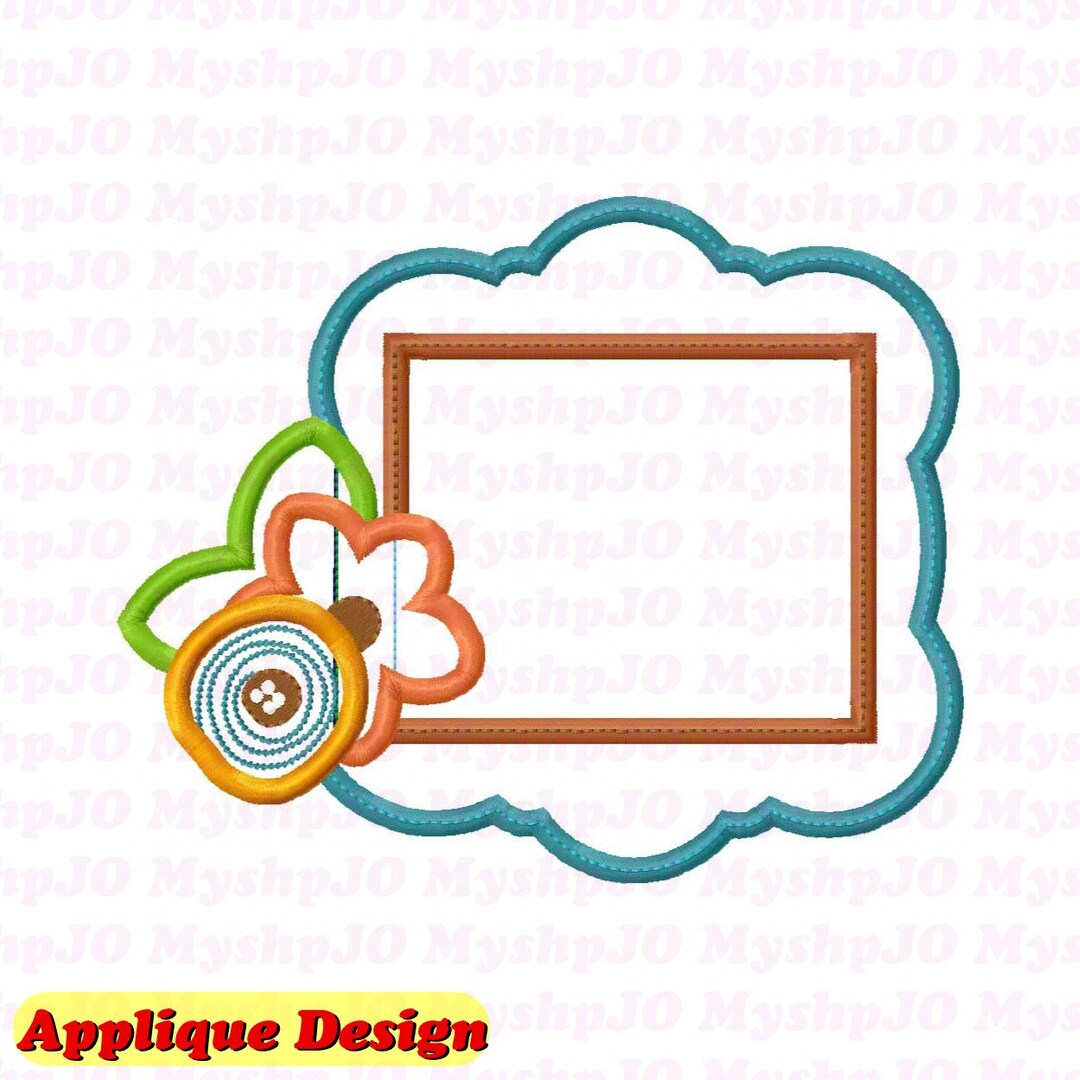 Flower Frame Applique Embroidery Design - INSTANT DOWNLOAD - Etsy