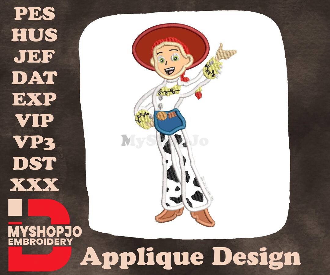 Jessie Toy Story Applique 02 Embroidery Design - Instant Download - 12 ...